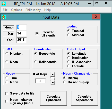 Free Astrology Programs by Allen Edwall - RF_Ephem_SE (ephemeris ...